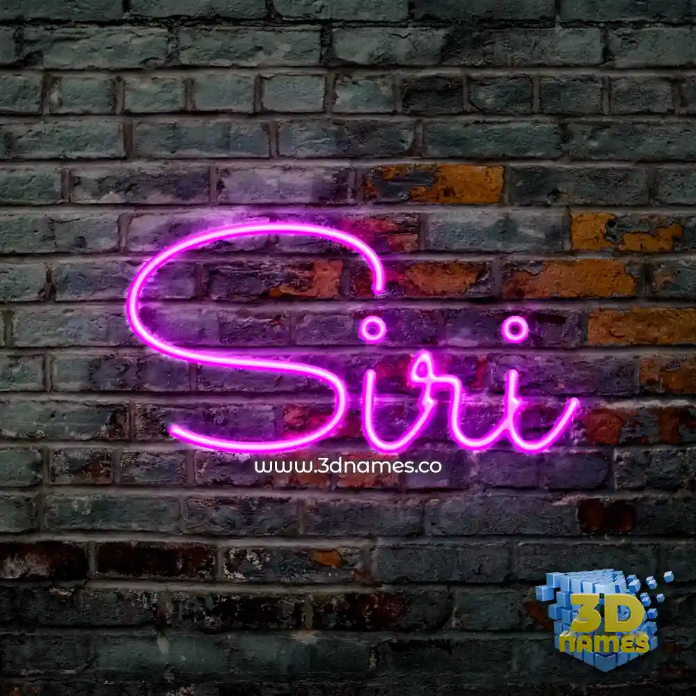 Preview of Pink Neon 3D name for "siri"