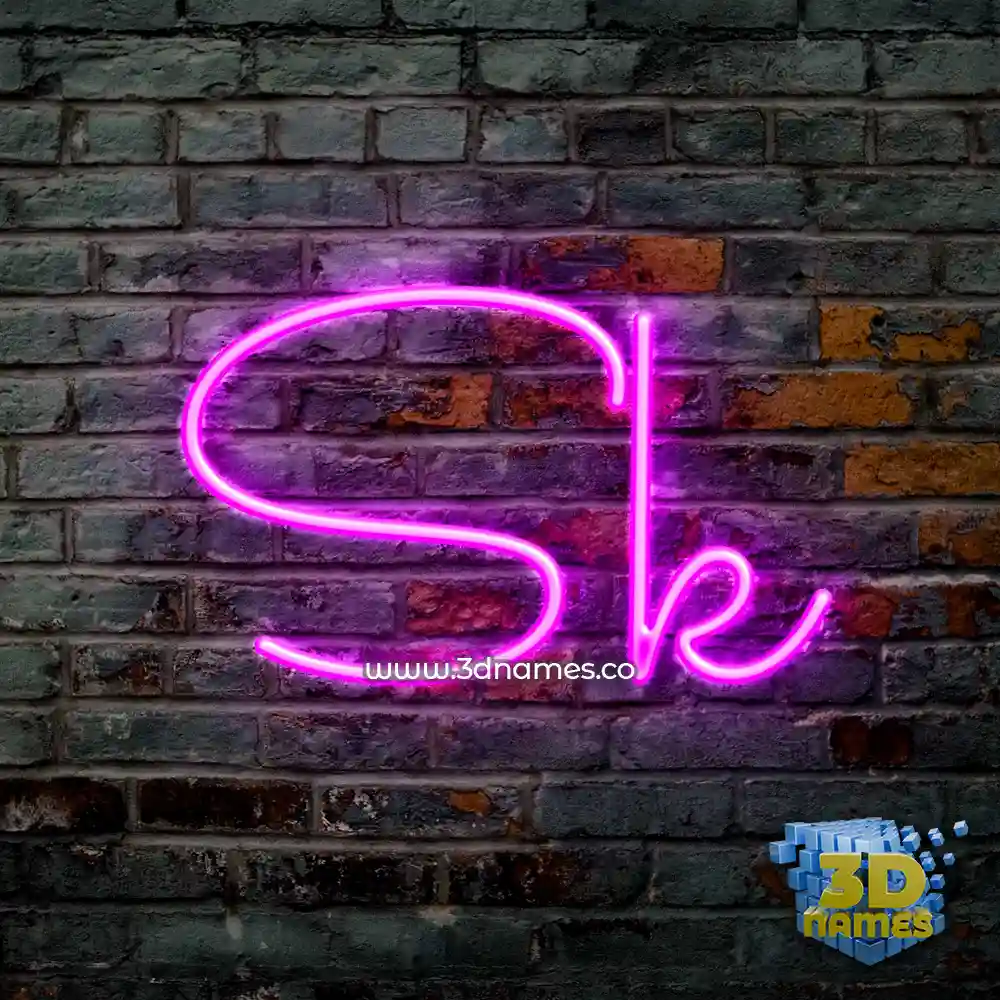 Pink Neon 3D Name Wallpaper for "sk" | Custom Wallpaper | 3D Names
