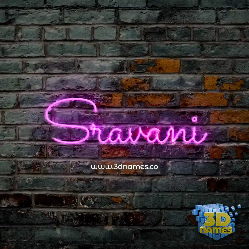Pink Neon 3D Name Wallpaper for "sravani" | Custom Wallpaper | 3D Names