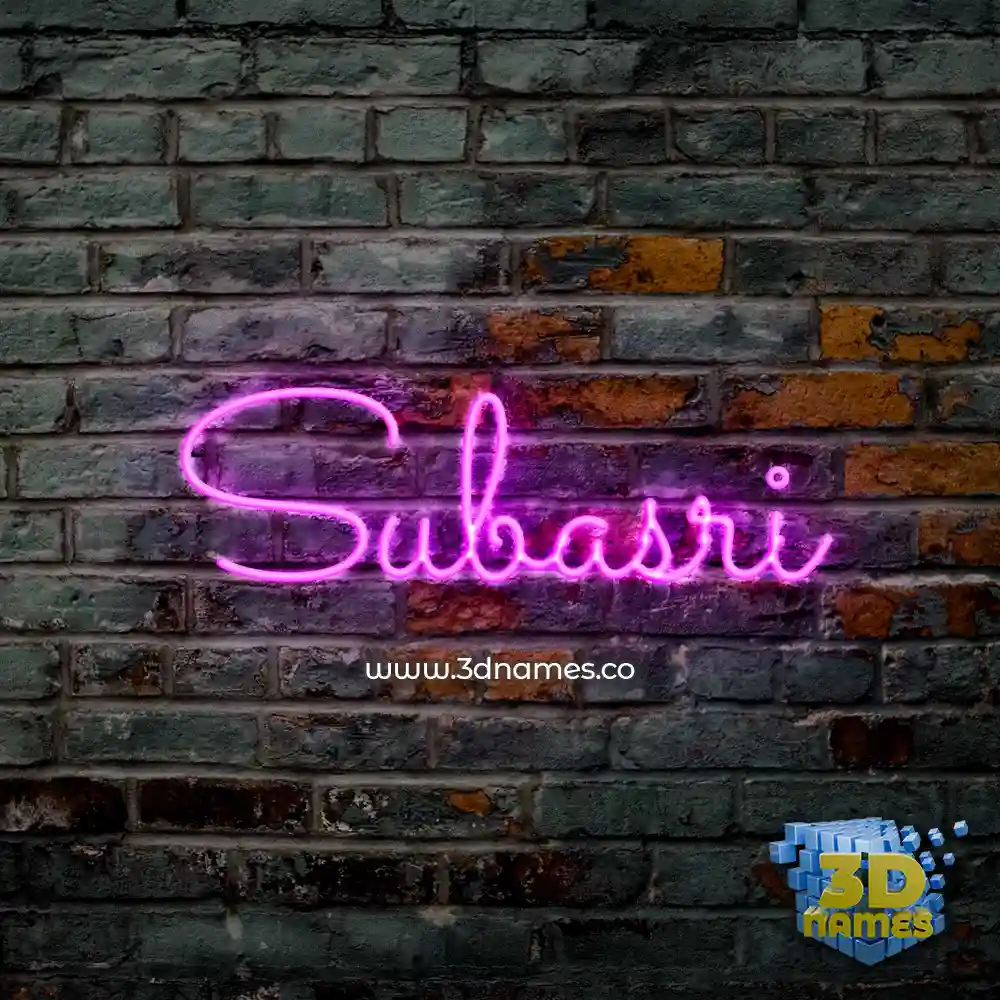 Preview of Pink Neon 3D name for "subasri"