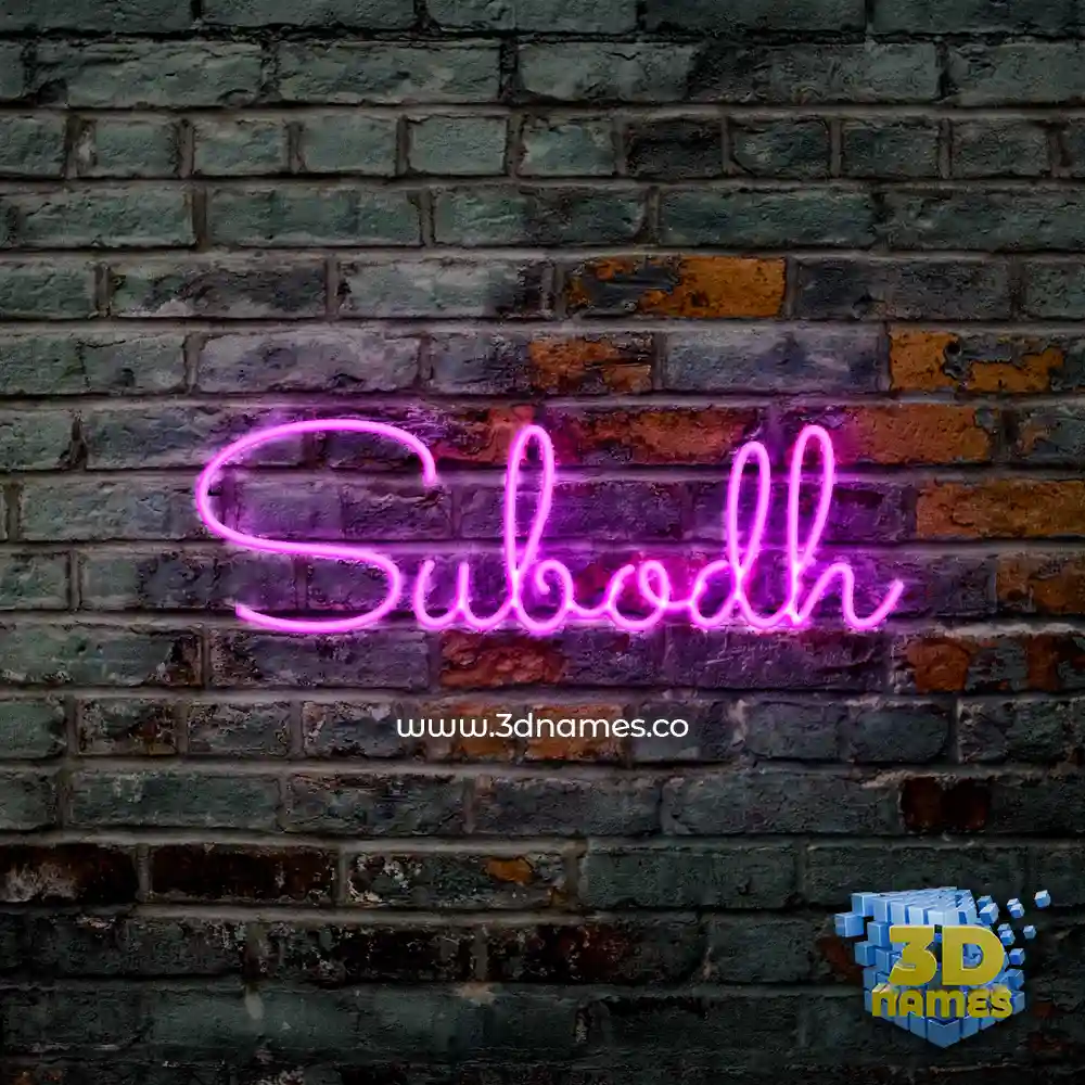 Pink Neon 3D Name Wallpaper for "subodh" | Custom Wallpaper | 3D Names