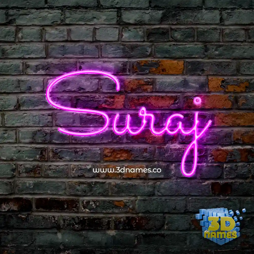 Pink Neon 3D Name Wallpaper for "suraj" | Custom Wallpaper | 3D Names