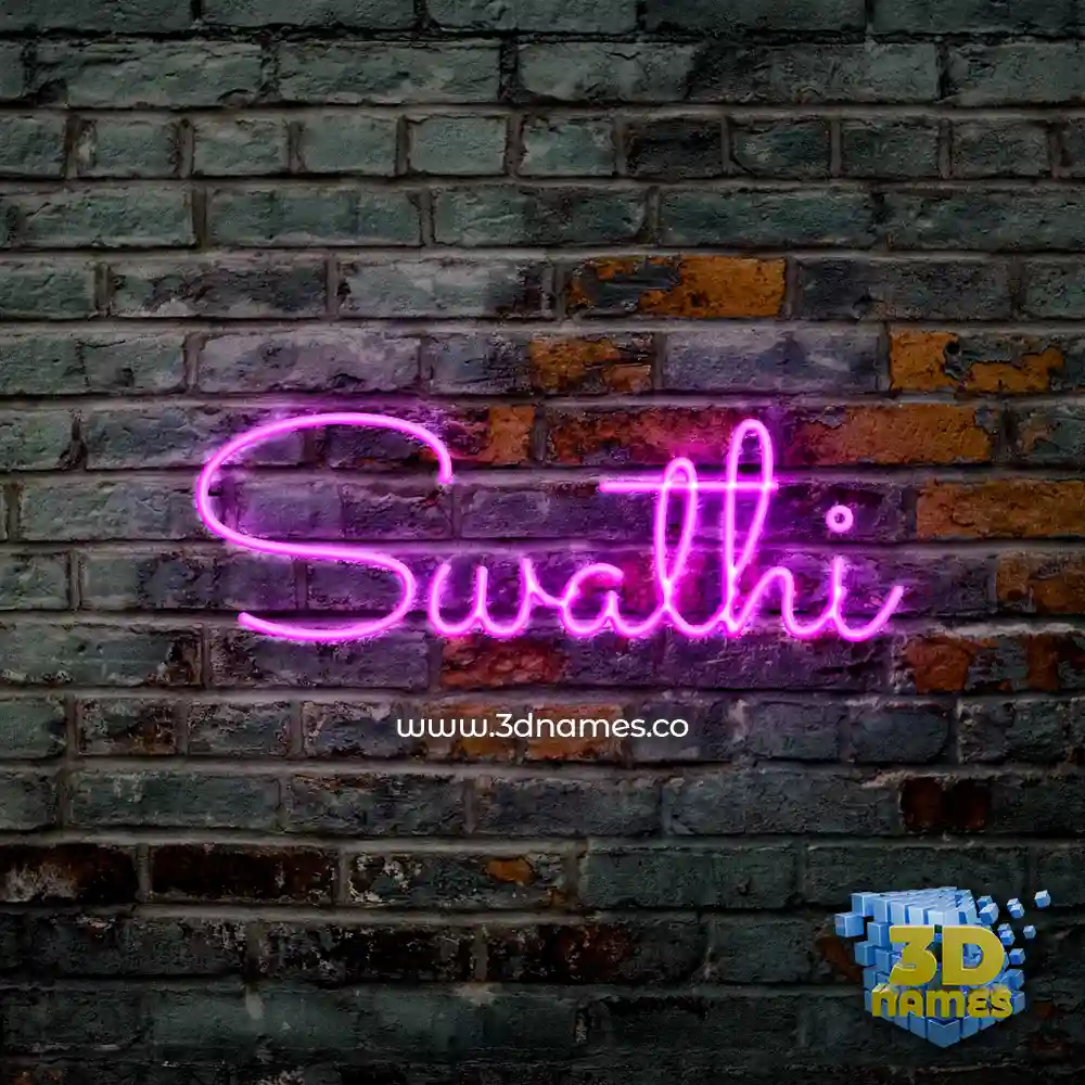 Pink Neon 3D Name Wallpaper for "swathi" | Custom Wallpaper | 3D Names