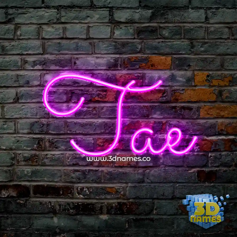 Preview of Pink Neon 3D name for "tae"