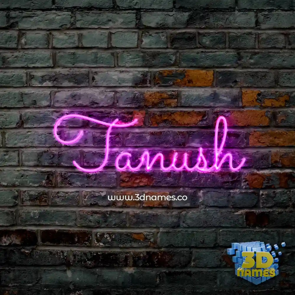 Pink Neon 3D Name Wallpaper for "tanush" | Custom Wallpaper | 3D Names