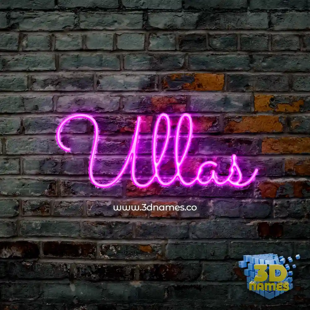 Pink Neon 3D Name Wallpaper for "ullas" | Custom Wallpaper | 3D Names