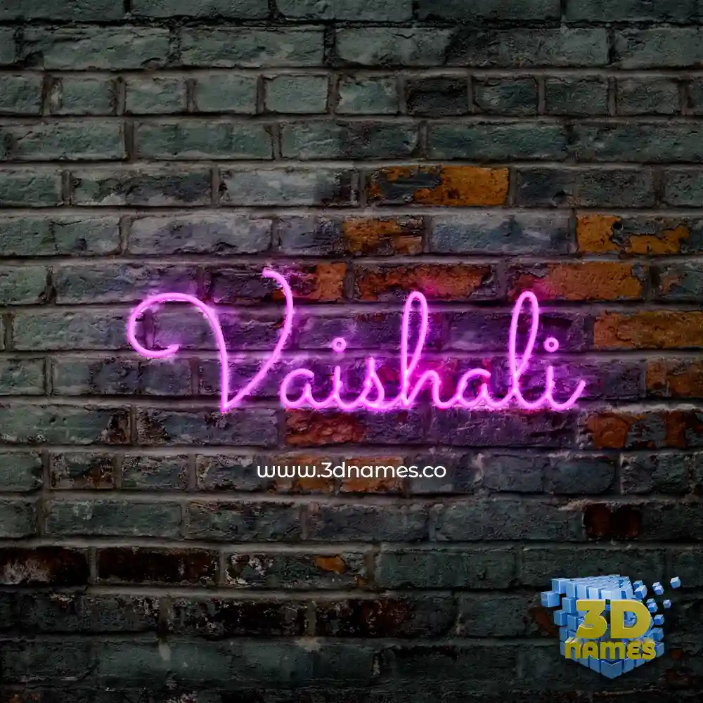 Pink Neon 3D Name Wallpaper for "vaishali" | Custom Wallpaper | 3D Names