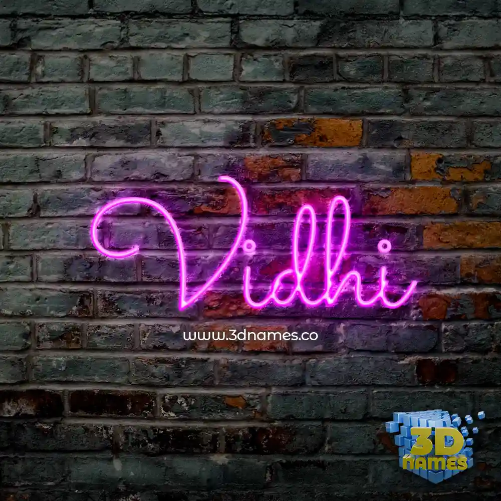 Pink Neon 3D Name Wallpaper for "vidhi" | Custom Wallpaper | 3D Names