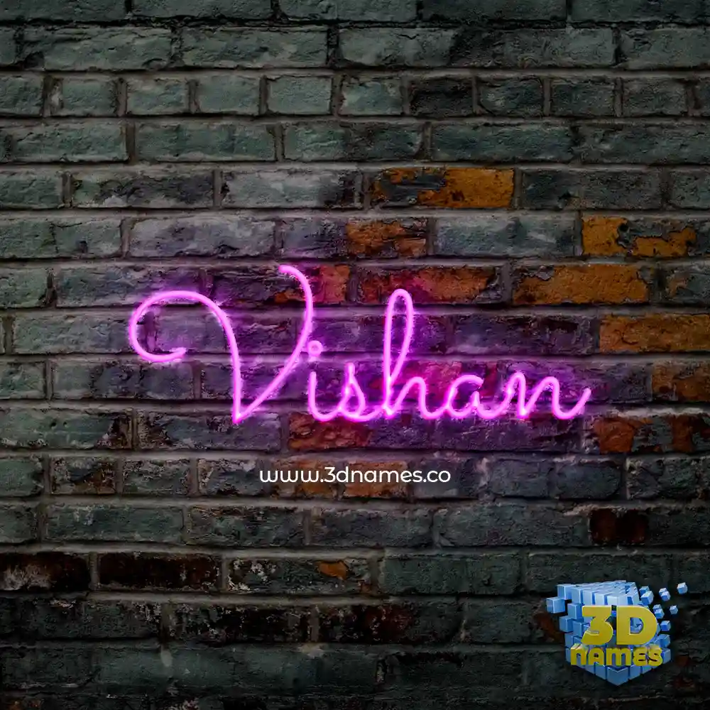 Pink Neon 3D Name Wallpaper for "vishan" | Custom Wallpaper | 3D Names