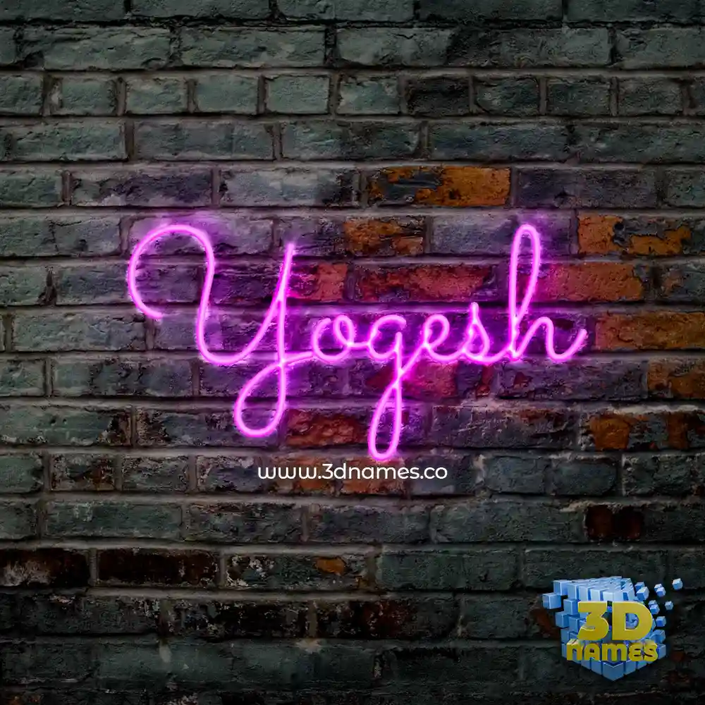 Pink Neon 3D Name Wallpaper for "yogesh" | Custom Wallpaper | 3D Names