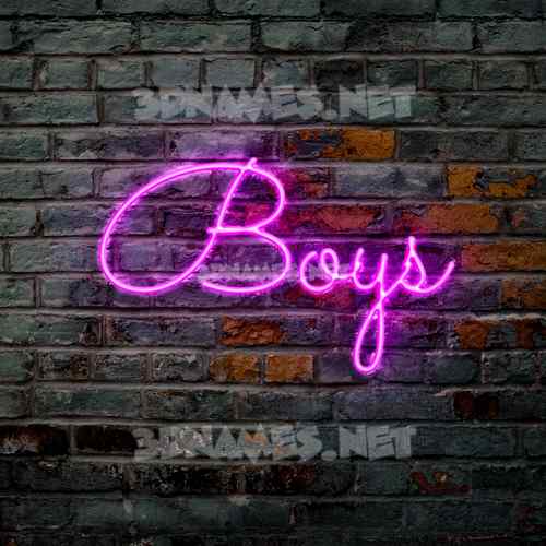 Preview of Pink Neon 3D name for "boys"