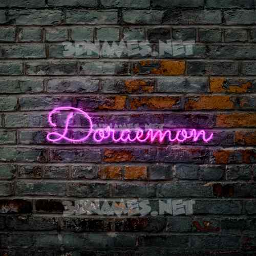 Preview of Pink Neon 3D name for "doraemon"