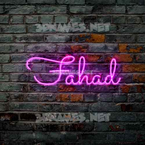 Preview of Pink Neon 3D name for "fahad"