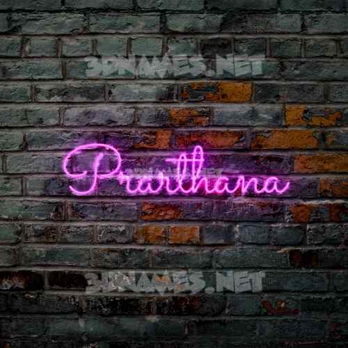 Preview of Pink Neon 3D name for "prarthana"