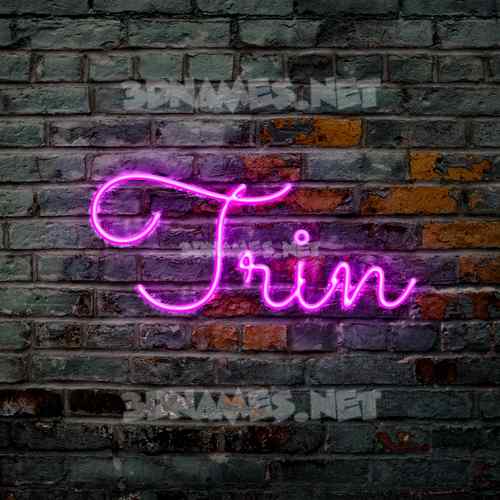 Preview of Pink Neon 3D name for "trin"