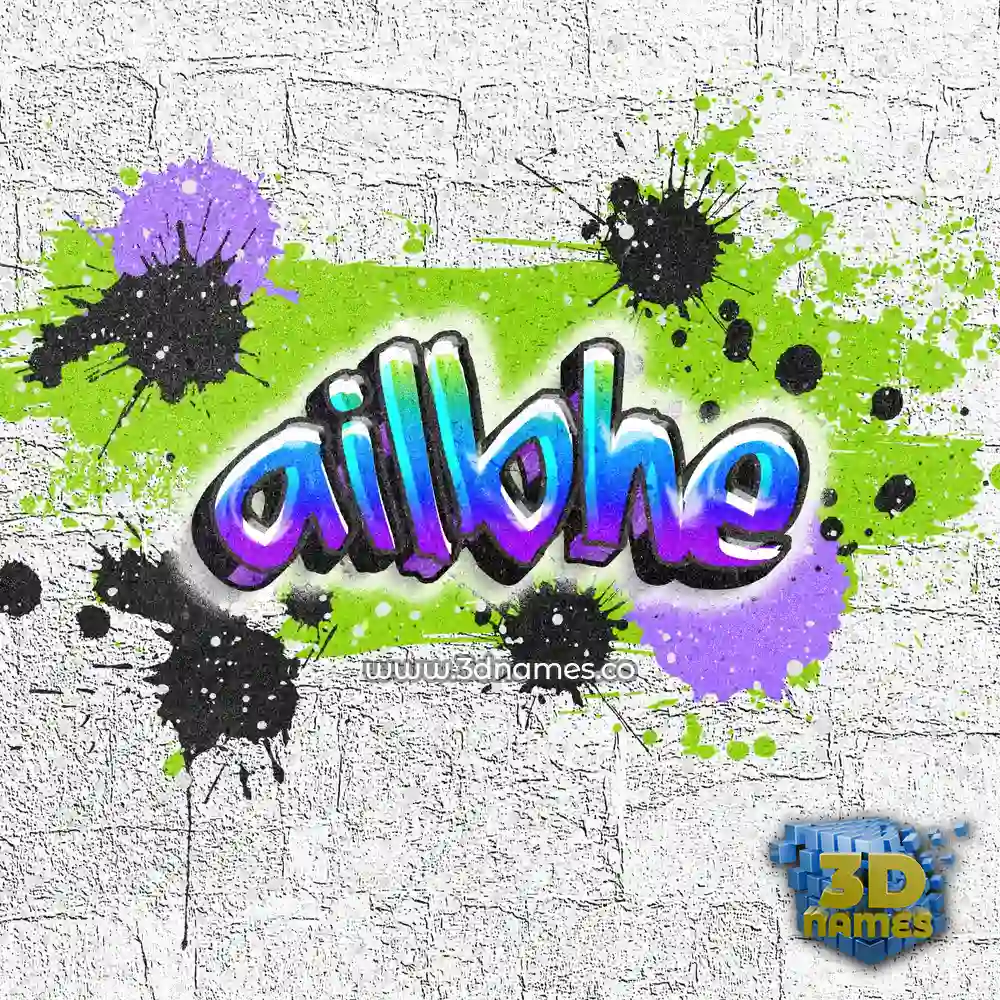 3D Name styles for "ailbhe" (19)
