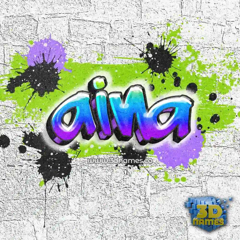 3D Name styles for "aina" (30)