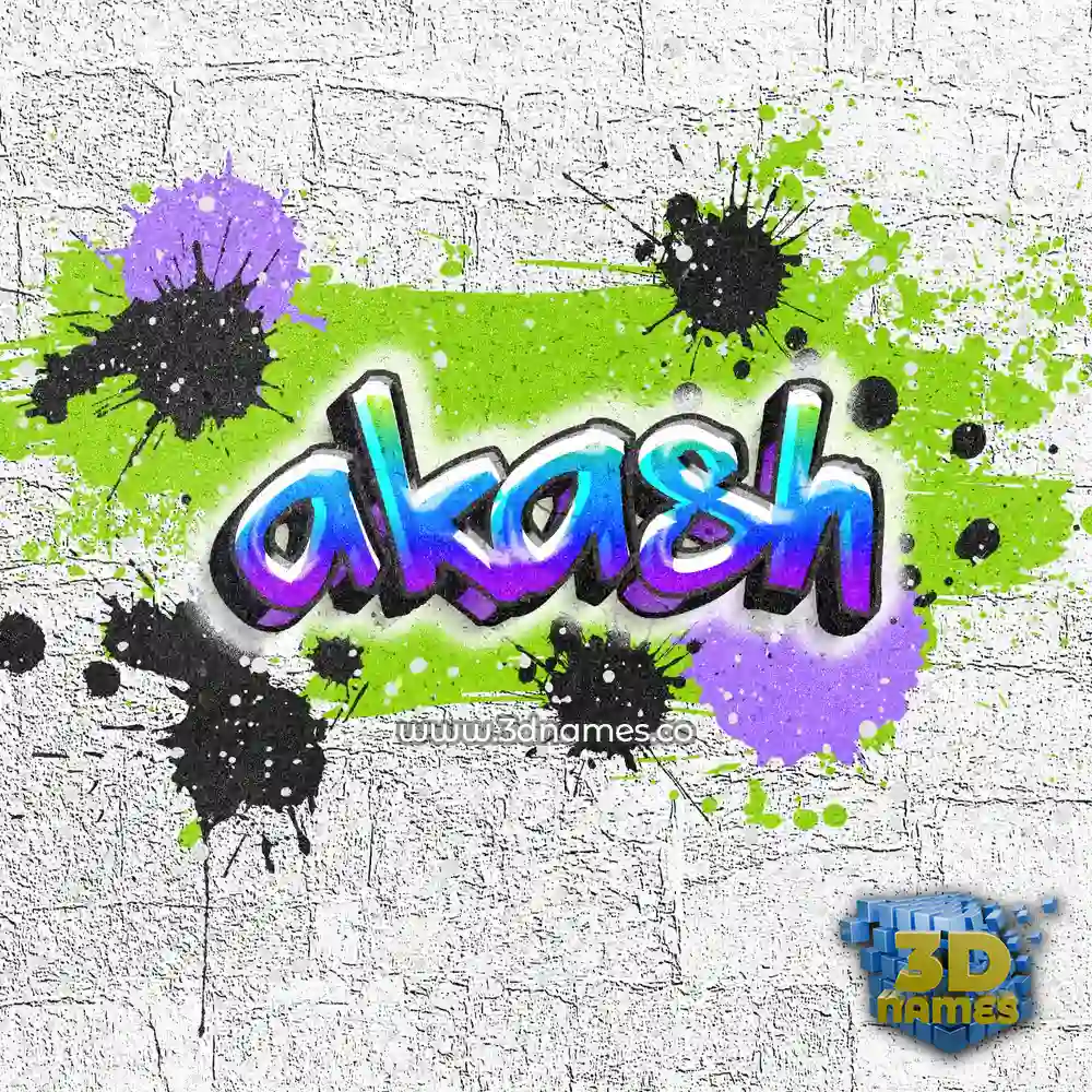 3D Name styles for "akash" (51)