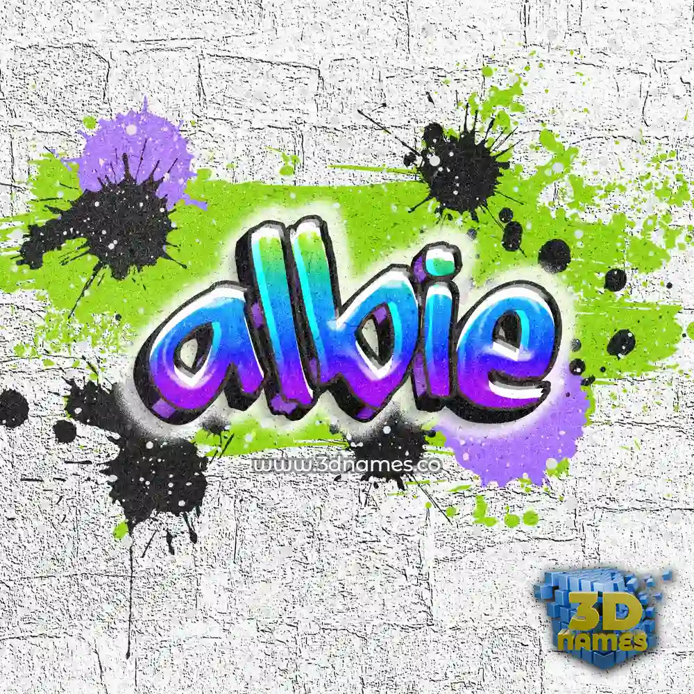 3D Name styles for "albie" (35)