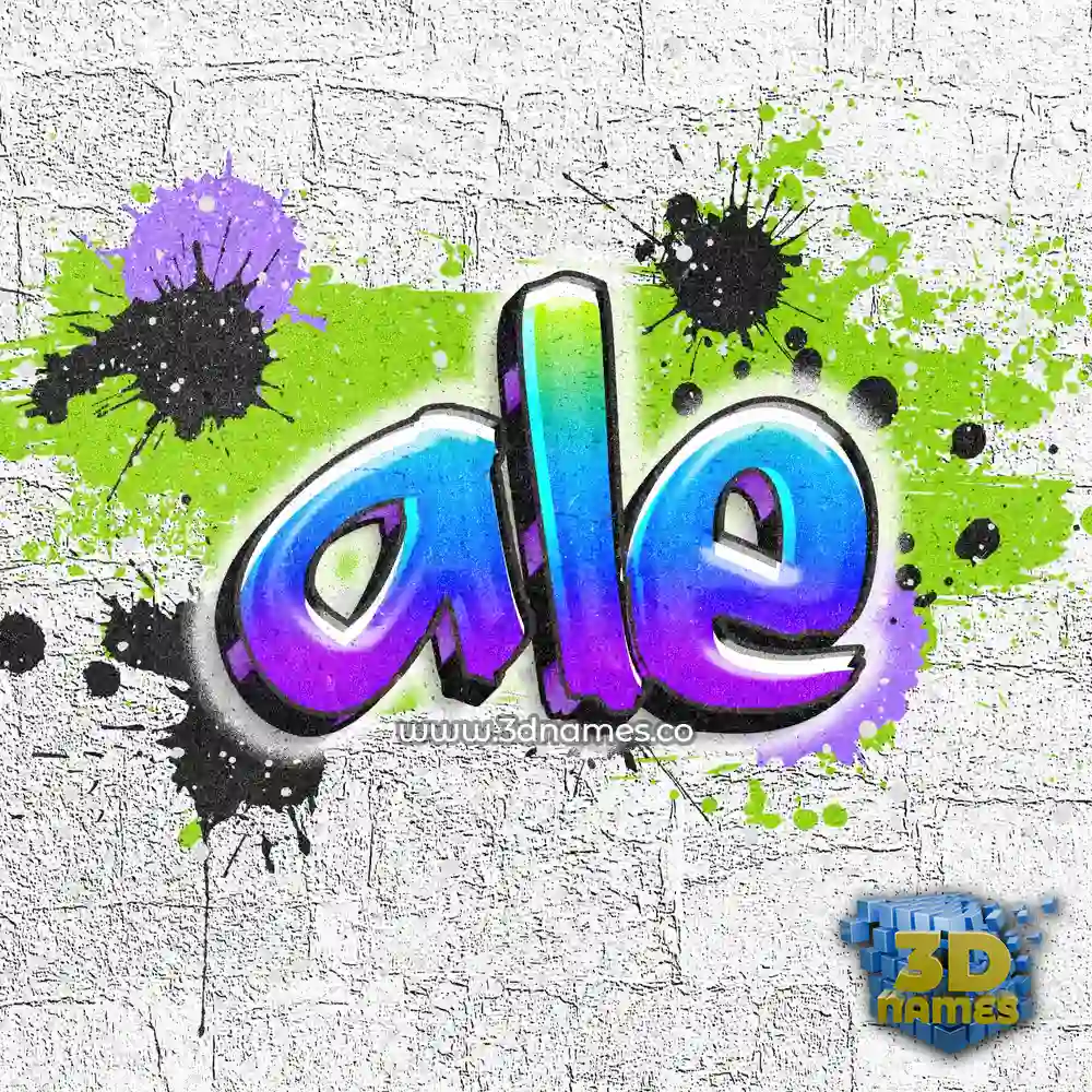 3D Name styles for "ale" (35)