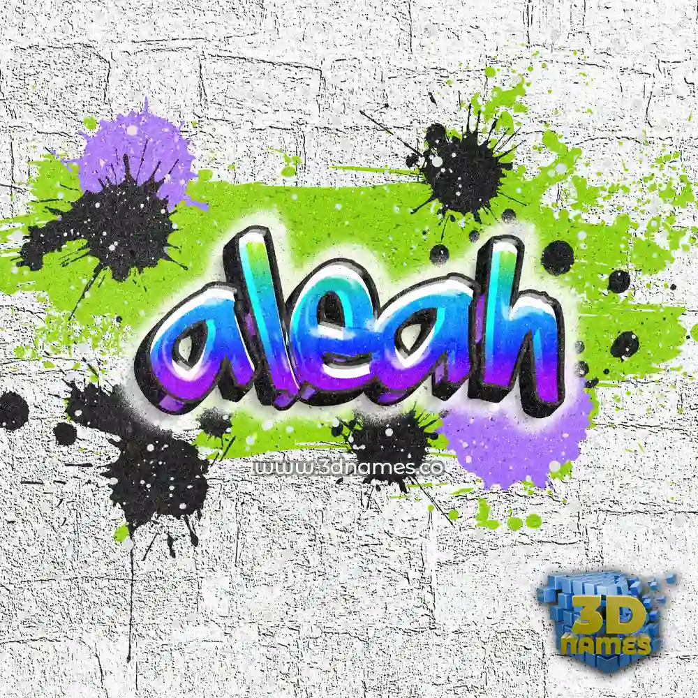 3D Name styles for "aleah" (35)