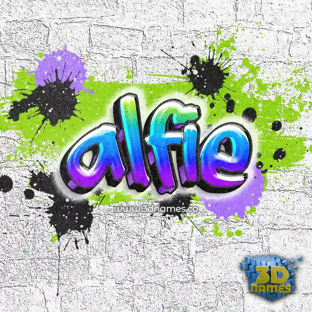 Graffiti Grunge 3D Name Wallpaper for "alfie" | Custom Wallpaper | 3D Names
