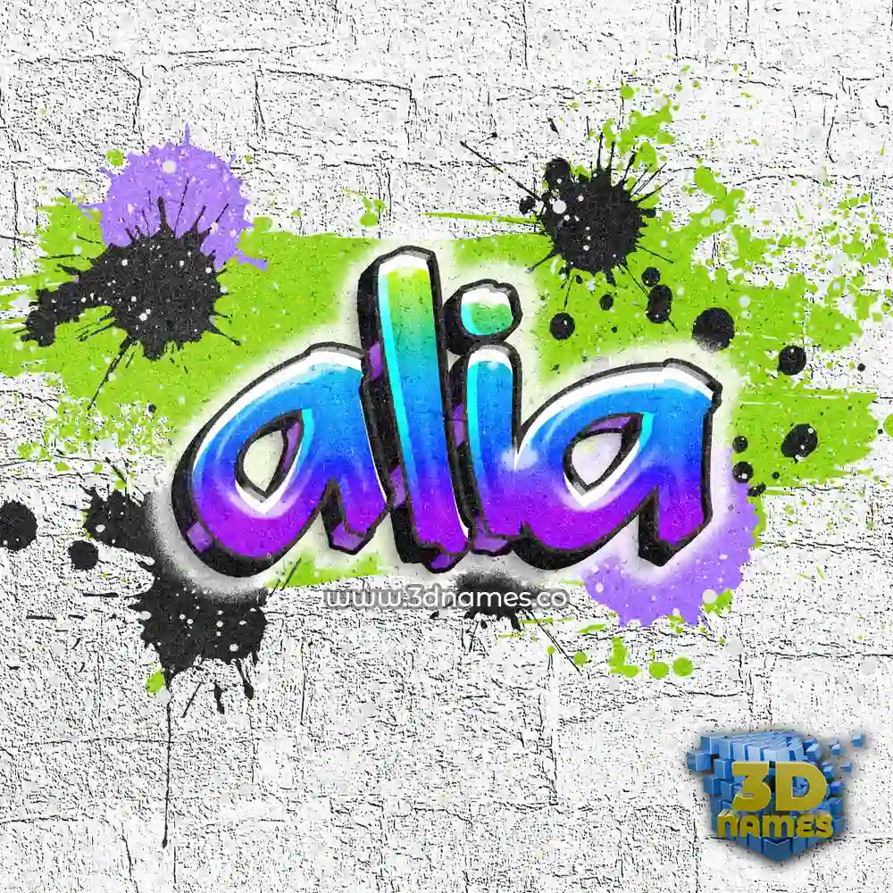 Graffiti Grunge 3D Name Wallpaper for "alia" | Custom Wallpaper | 3D Names