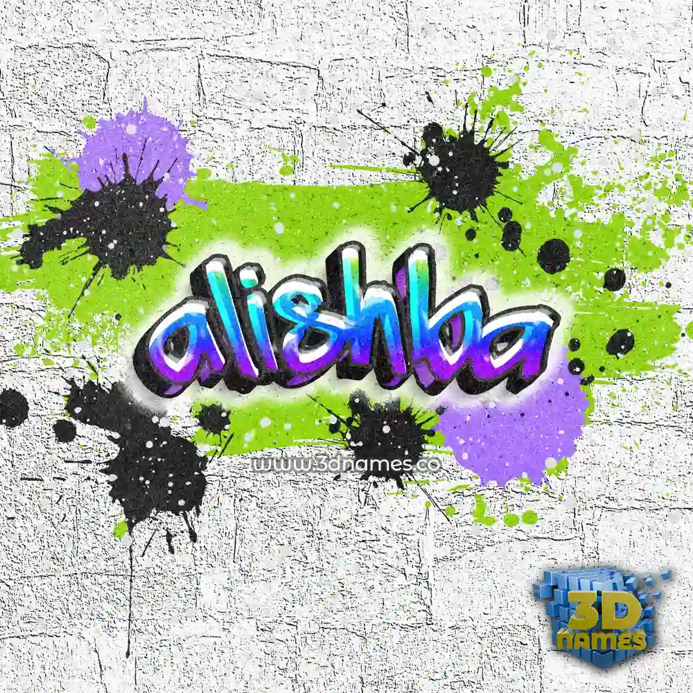 3D Name styles for "alishba" (24)