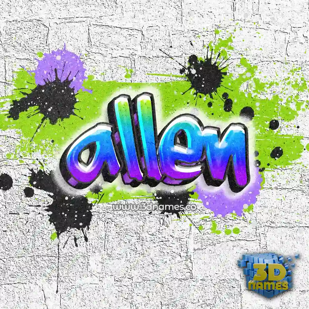 3D Name styles for "allen" (35)
