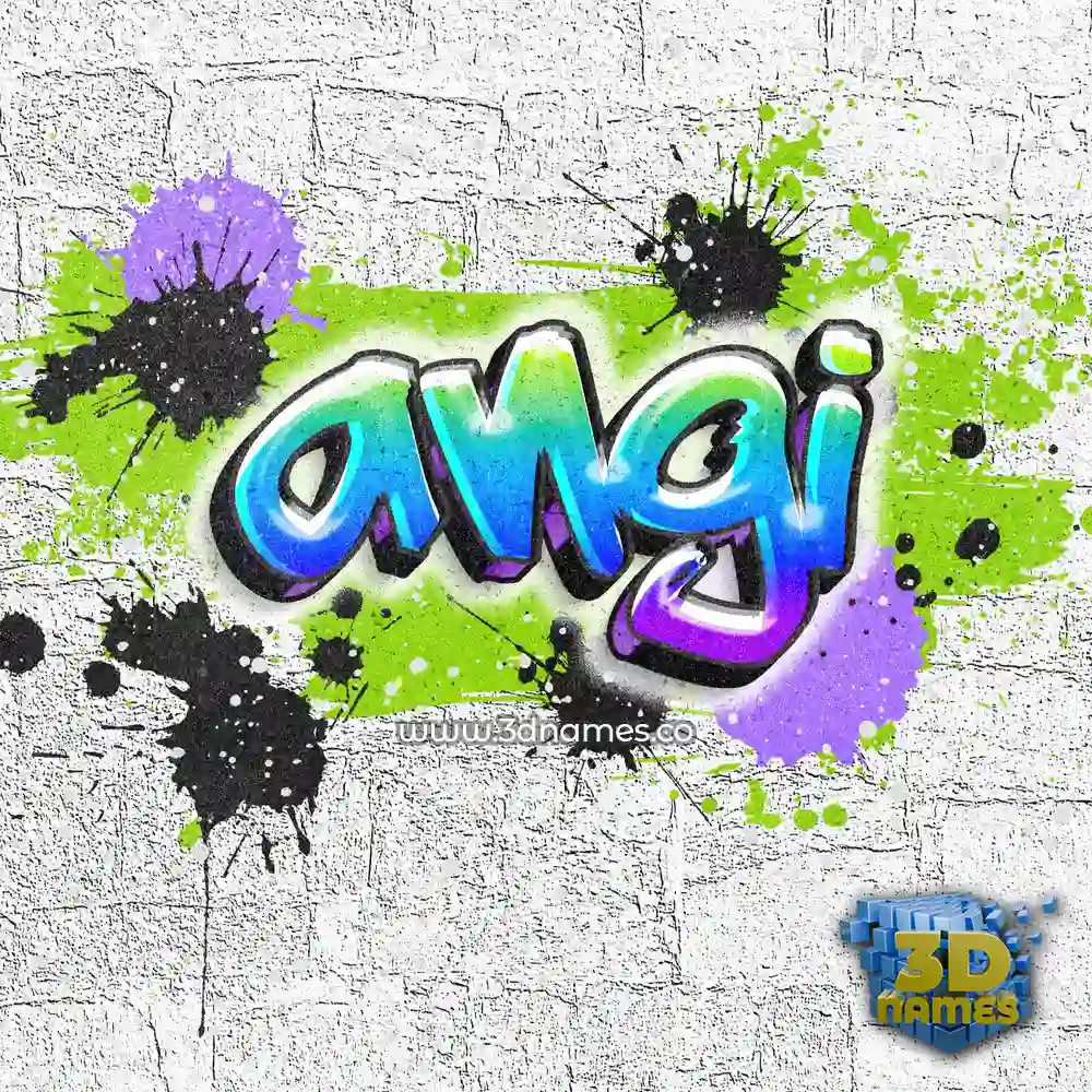 3D Name styles for "angi" (35)