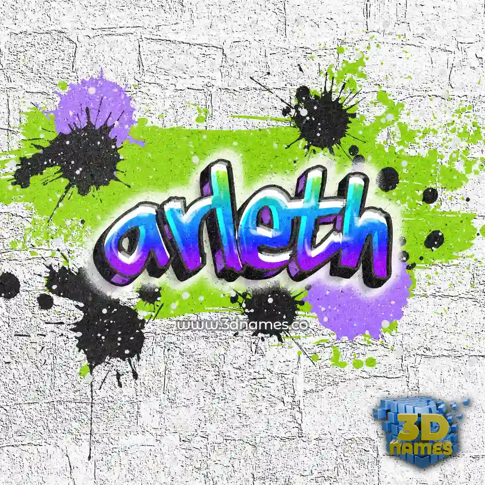 3D Name styles for "arleth" (19)