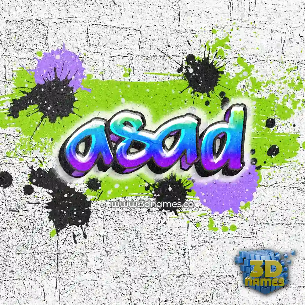 3D Name styles for "asad" (51)