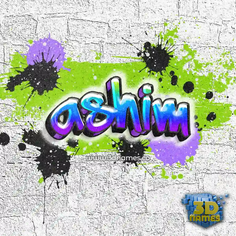 3D Name styles for "ashim" (20)
