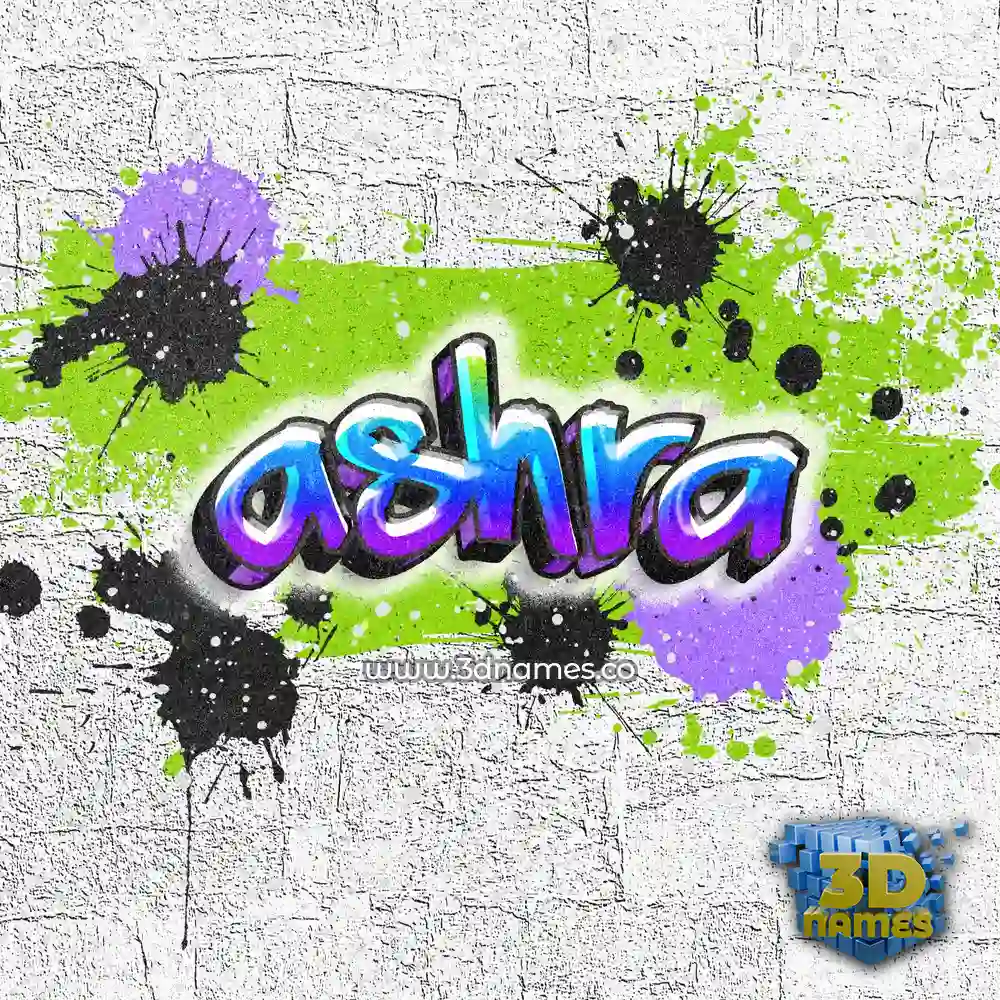 3D Name styles for "ashra" (20)