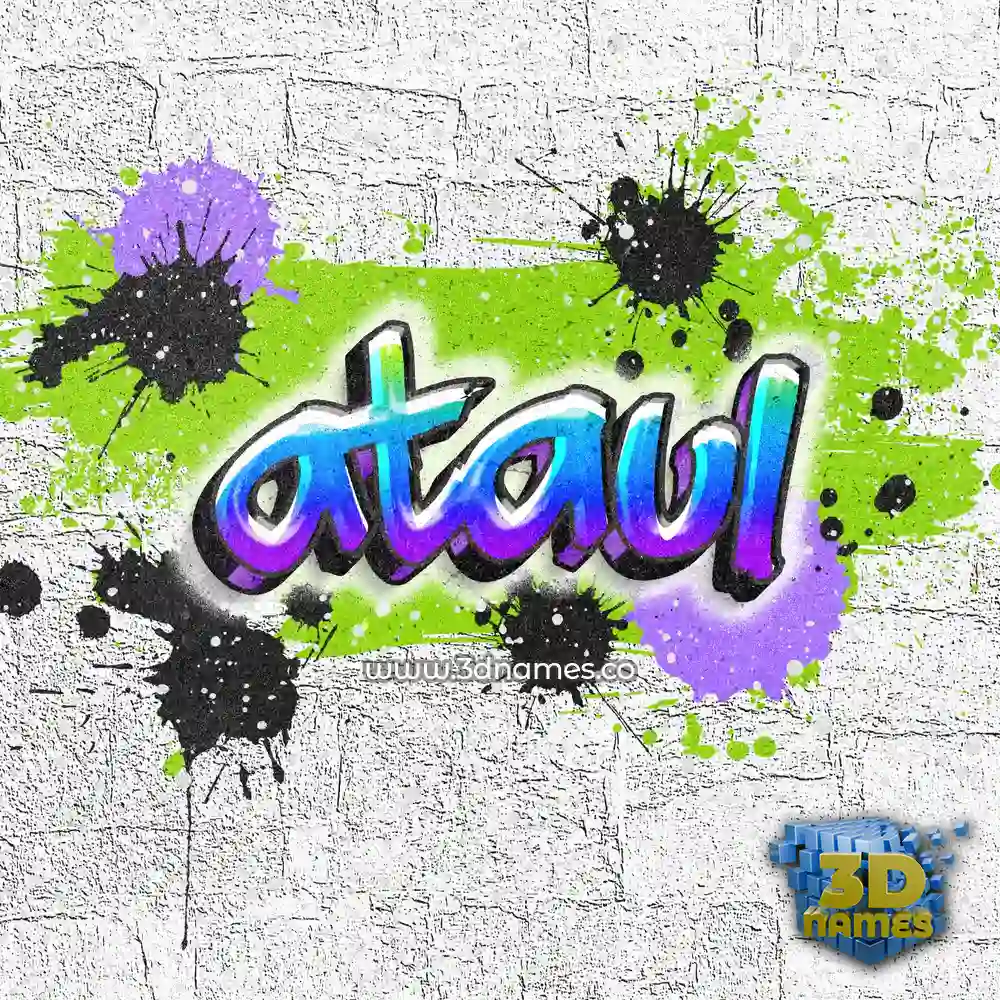 3D Name styles for "ataul" (16)
