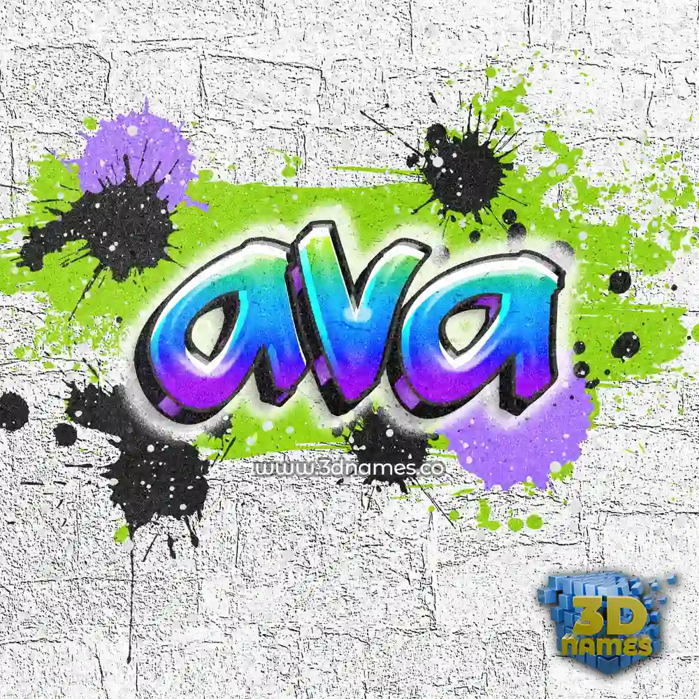 Graffiti Grunge 3D Name Wallpaper for "ava" | Custom Wallpaper | 3D Names