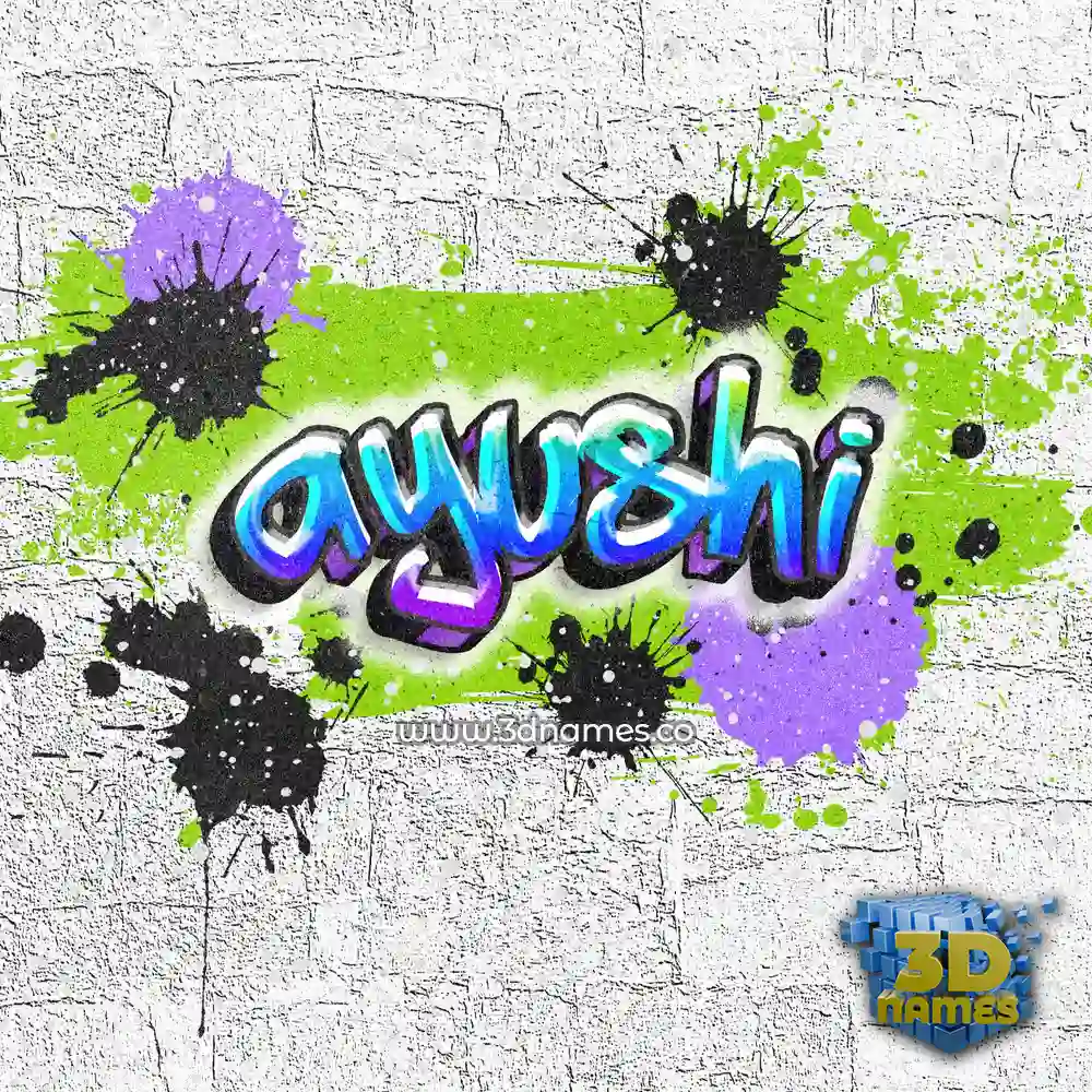 3D Name styles for "ayushi" (48)