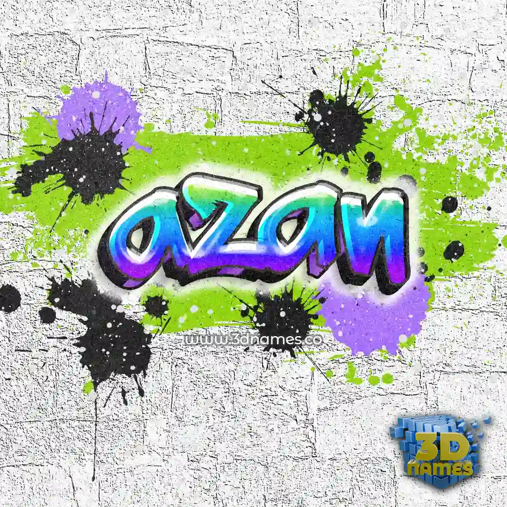 Graffiti Grunge 3D Name Wallpaper for "azan" | Custom Wallpaper | 3D Names
