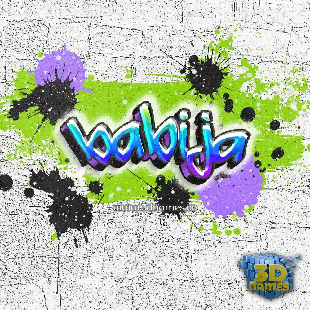 3D Name styles for "babija" (14)