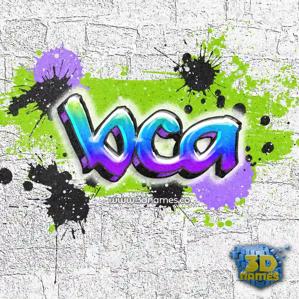 3D Name styles for "bca" (21)