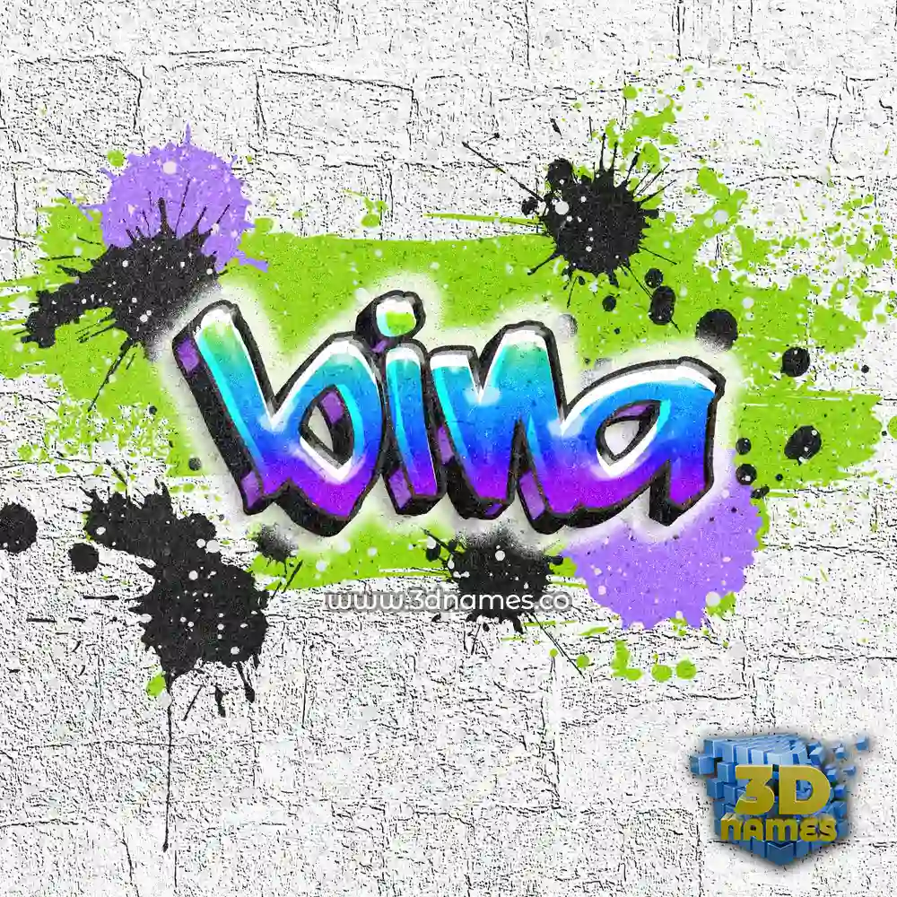3D Name styles for "bina" (35)