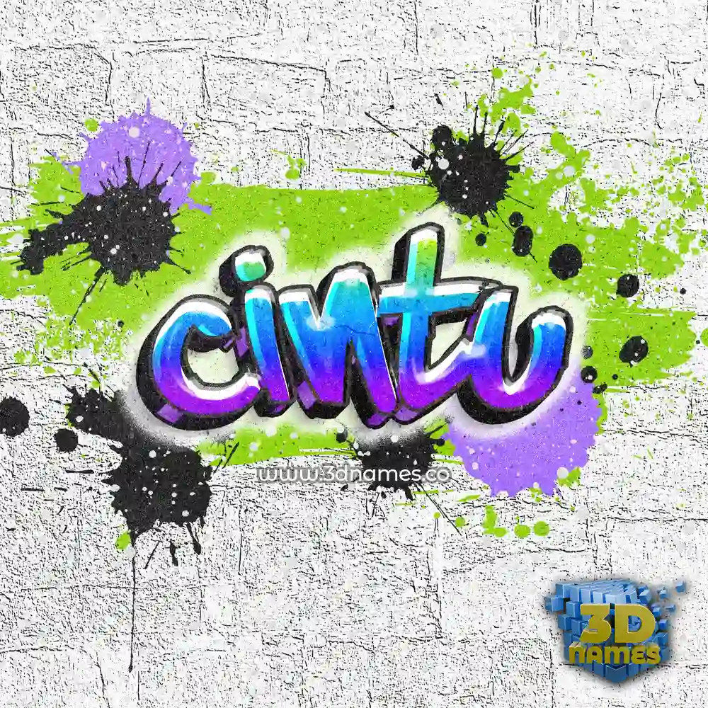3D Name styles for "cintu" (13)