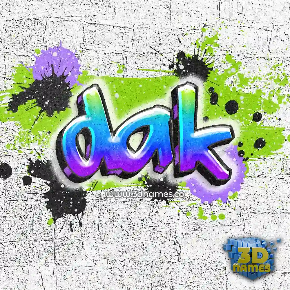 3D Name styles for "dak" (15)