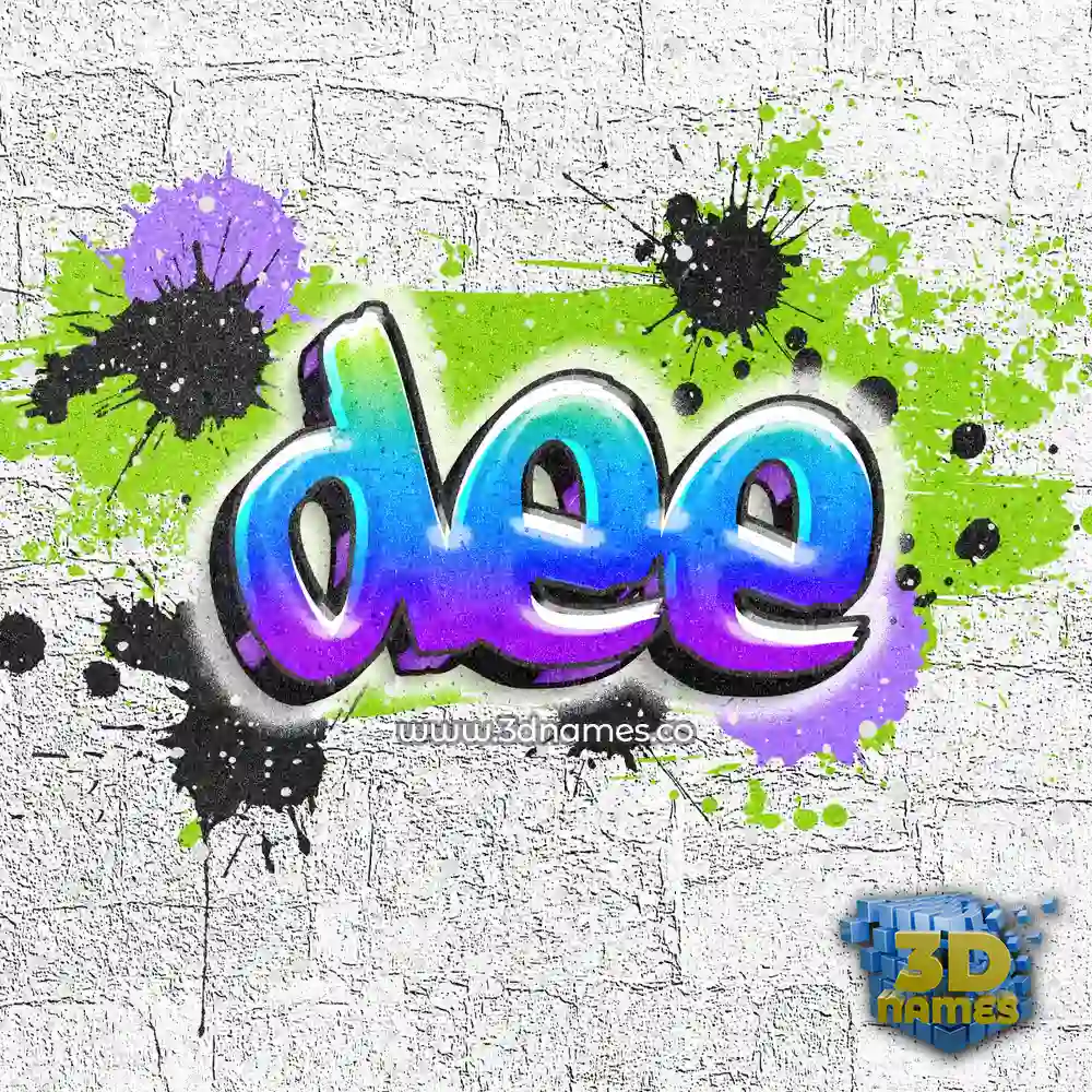 3D Name styles for "dee" (36)