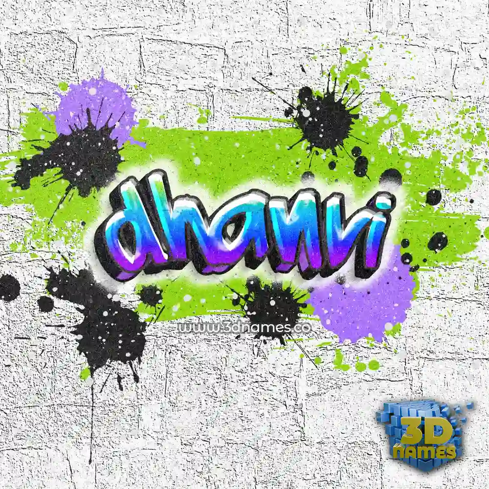 3D Name styles for "dhanvi" (17)