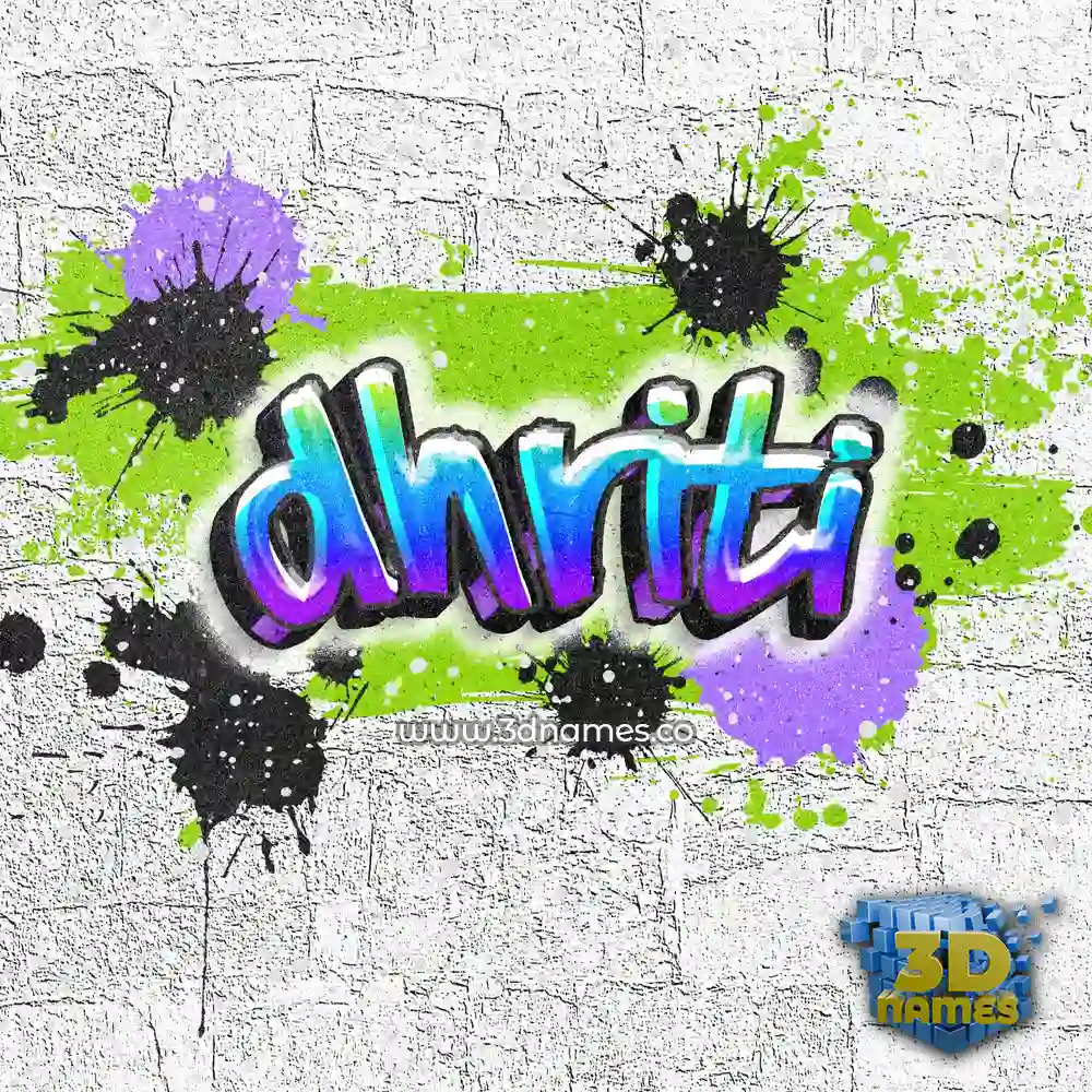 3D Name styles for "dhriti" (21)