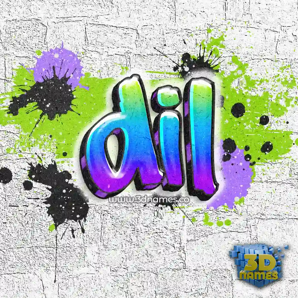 3D Name styles for "dil" (26)