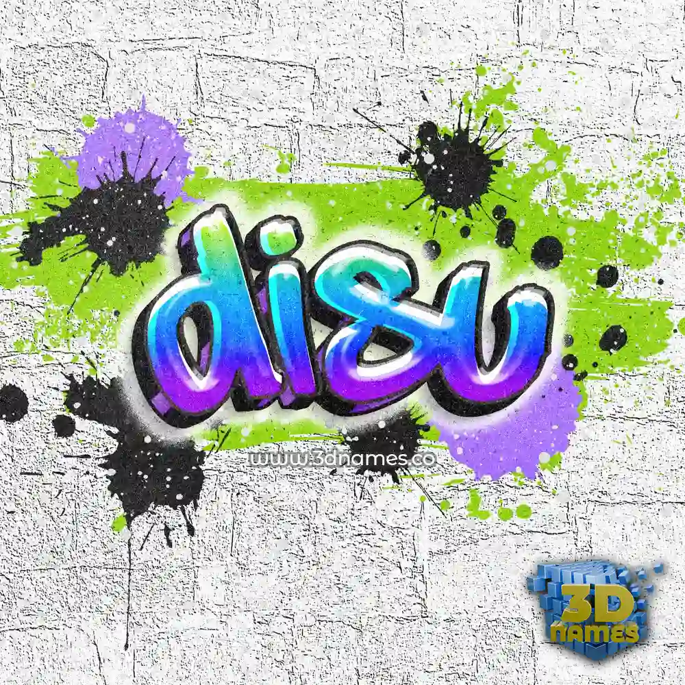 3D Name styles for "disu" (12)