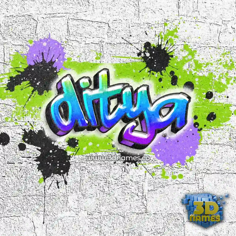 3D Name styles for "ditya" (14)