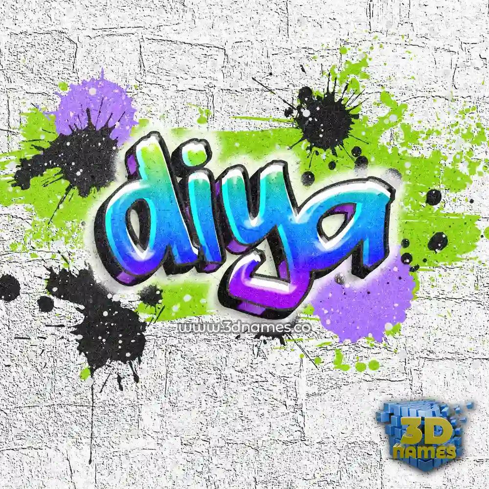 3D Name styles for "diya" (51)